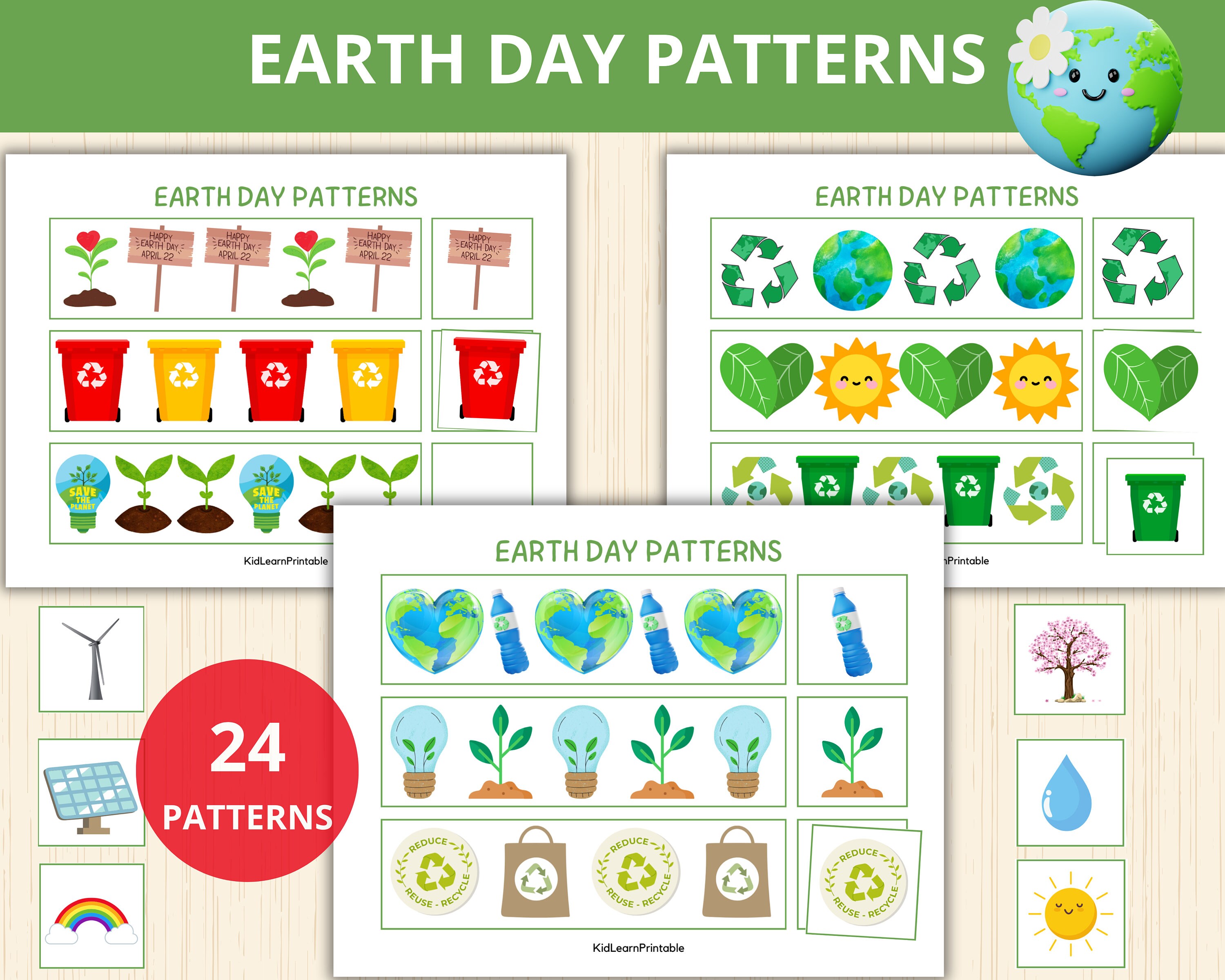 Earth Day Patterns,earth Day Busy Book,earth Day Activity, Cut and ...