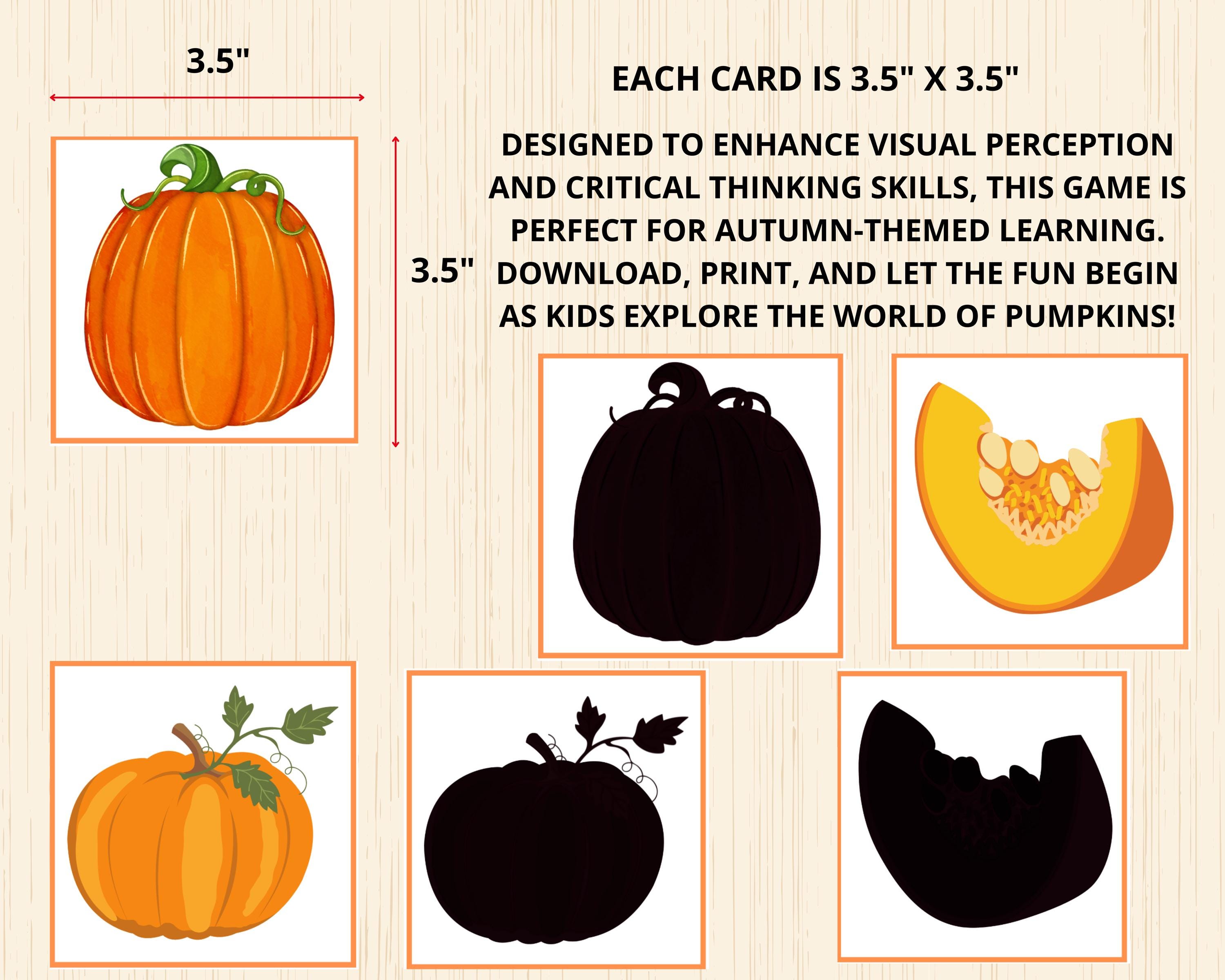 Pumpkin Shadow Matching,pumpkin Montessori,fall Activity Kids,fall ...