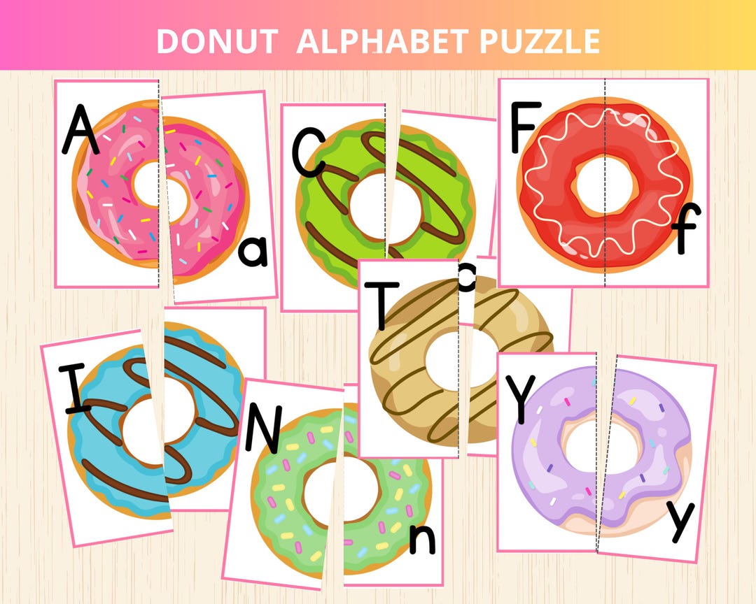 Donut Alphabet Match,donut Alphabet Activity,donut Alphabet Puzzle,abc ...