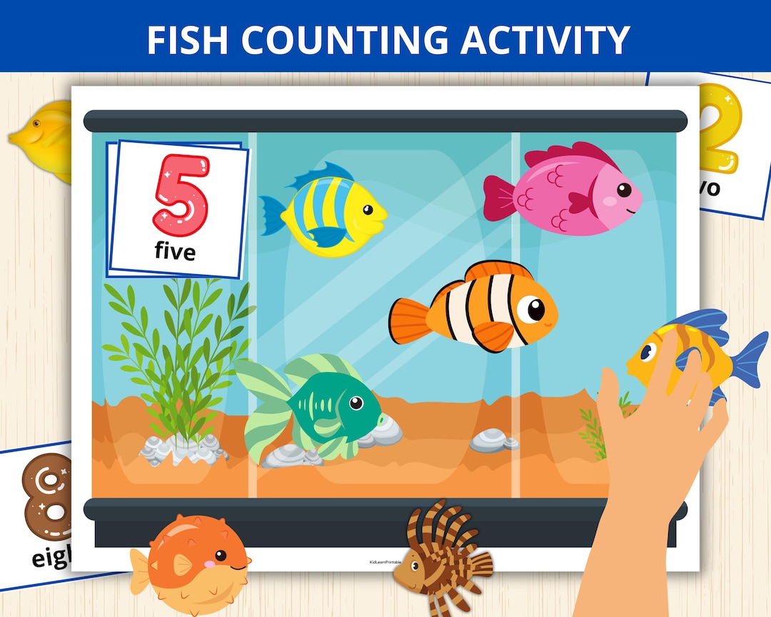 Fish Counting Activity,toddler Math Activity,numbers 1-10 Count,ocean ...