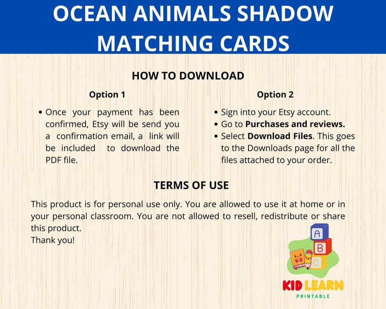 Ocean Animals Shadow Matching Cards,sea Animals Shadow,sea Animals ...