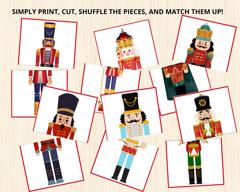 Nutcracker Matching Game,xmas Matching Activity,christmas Puzzle,winter ...