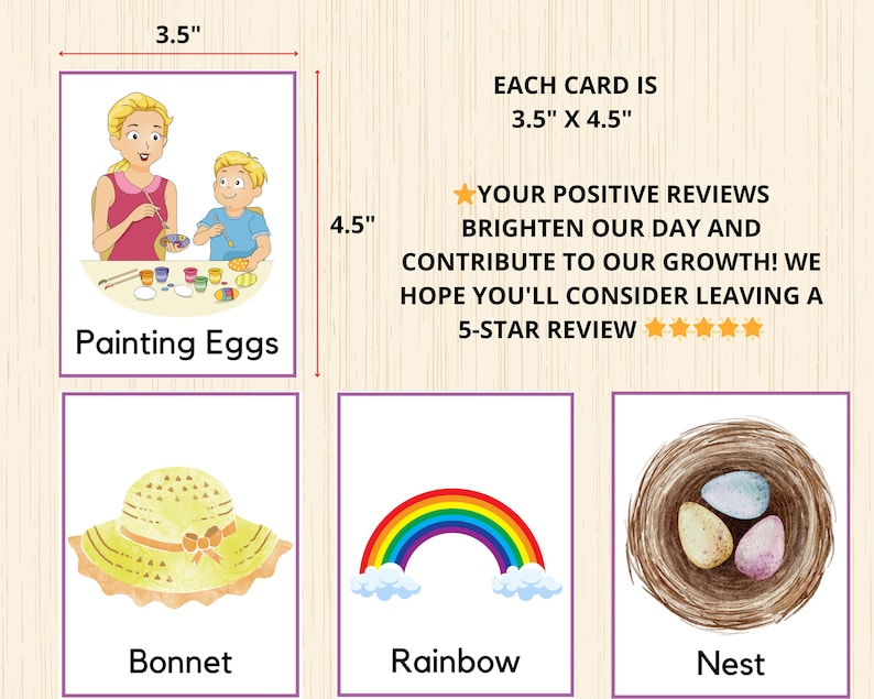 Easter Montessori Flashcards for Kids Easter Flash Cards Spring ...