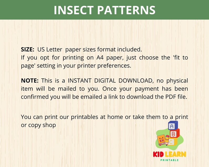 Insect Patterns,insect Activity,cut and Paste Patterns,preschool ...