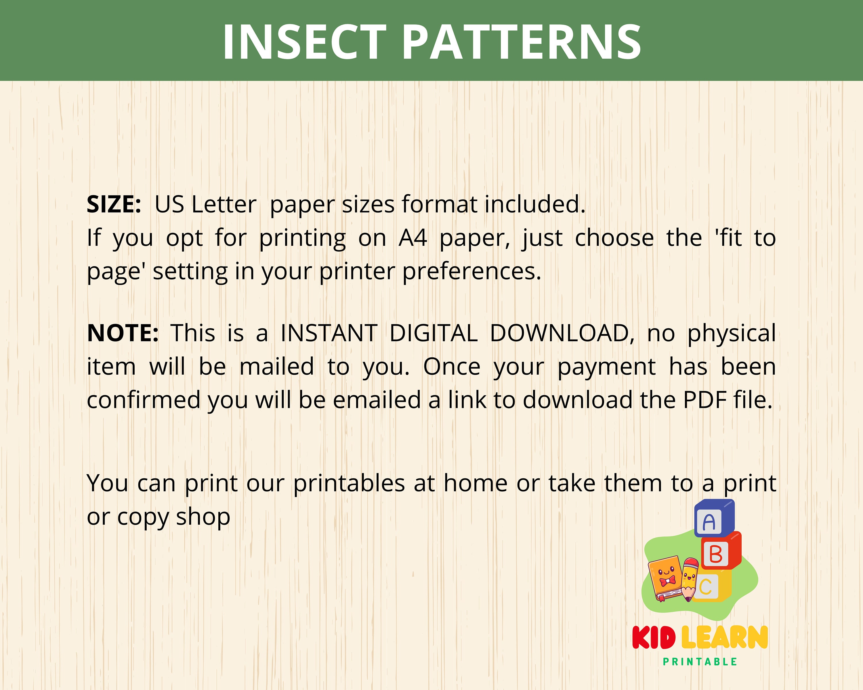 Insect Patterns,insect Activity,cut and Paste Patterns,preschool ...