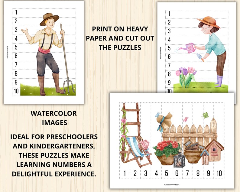 Garden Preschool,garden Puzzles,number Sequence Puzzle,numbers 1-10 ...