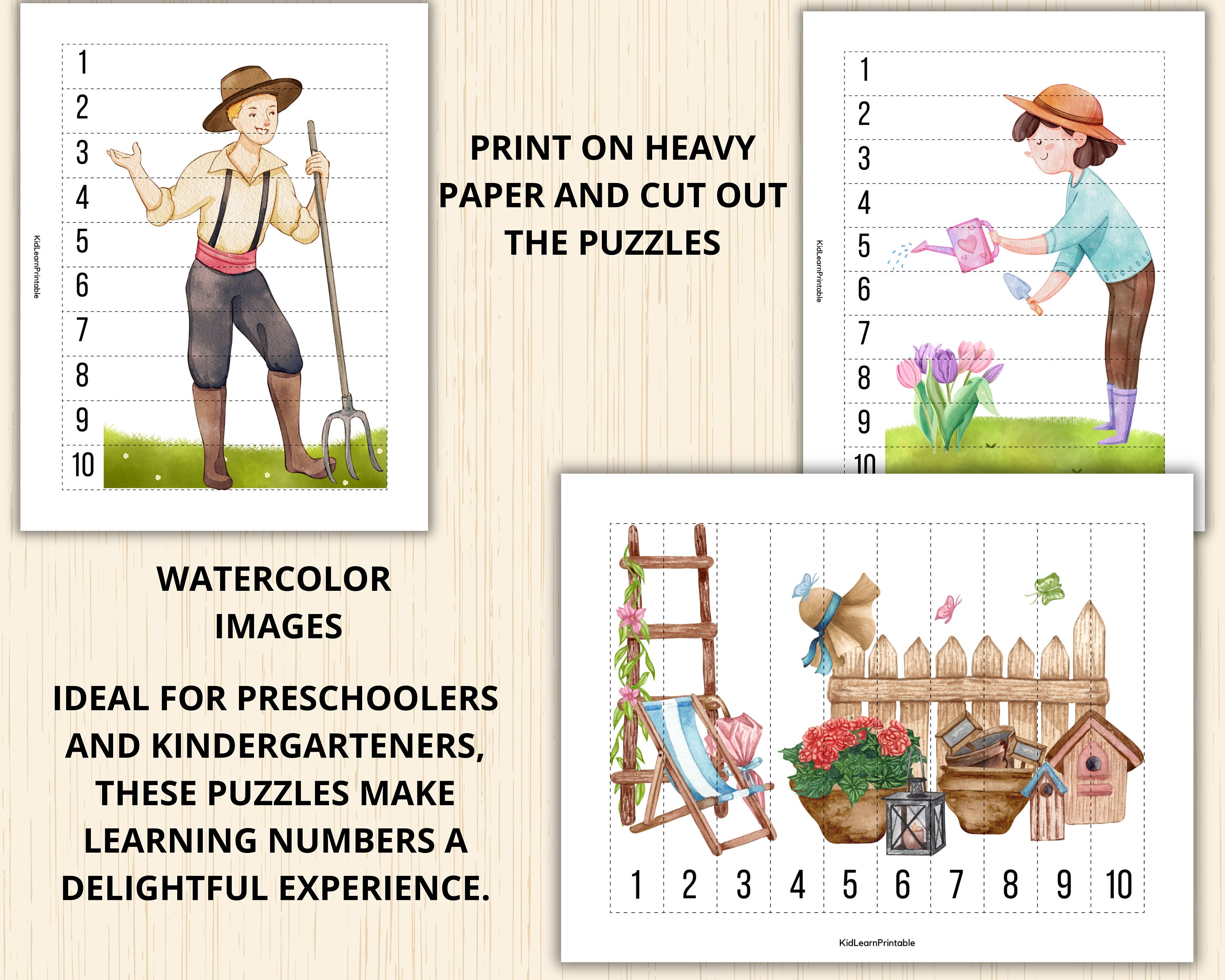 Garden Preschool,garden Puzzles,number Sequence Puzzle,numbers 1-10 ...