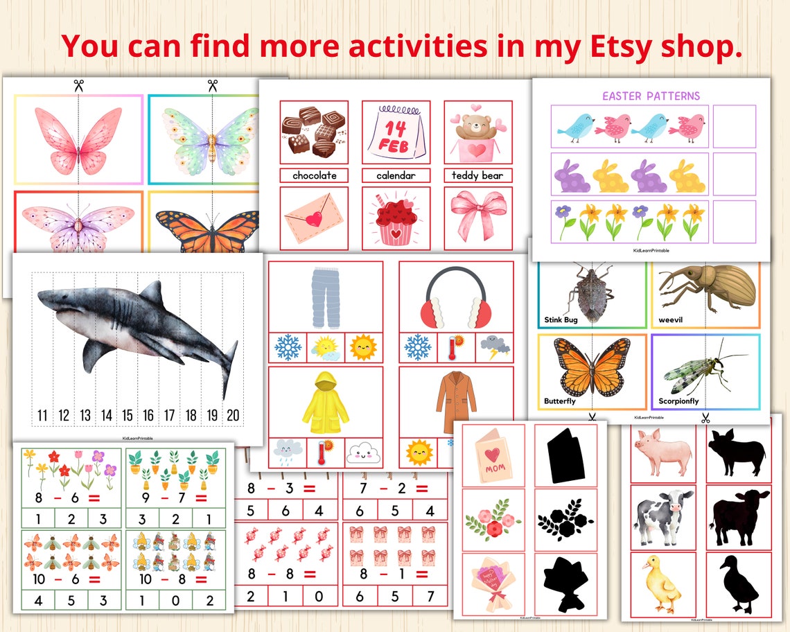Birds Count and Clip Cards,numbers 1-20, Birds Flashcards,bird Activity ...