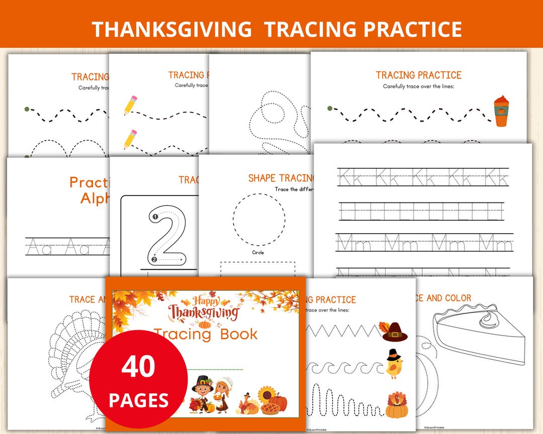 Thanksgiving Tracing Lines,thanksgiving Tracing Practice,autumn Writing ...