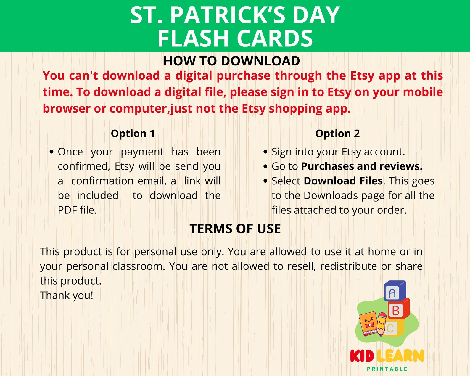 St. Patrick's Day Flashcard,st Patricks Vocabulary,saint Patrick's ...