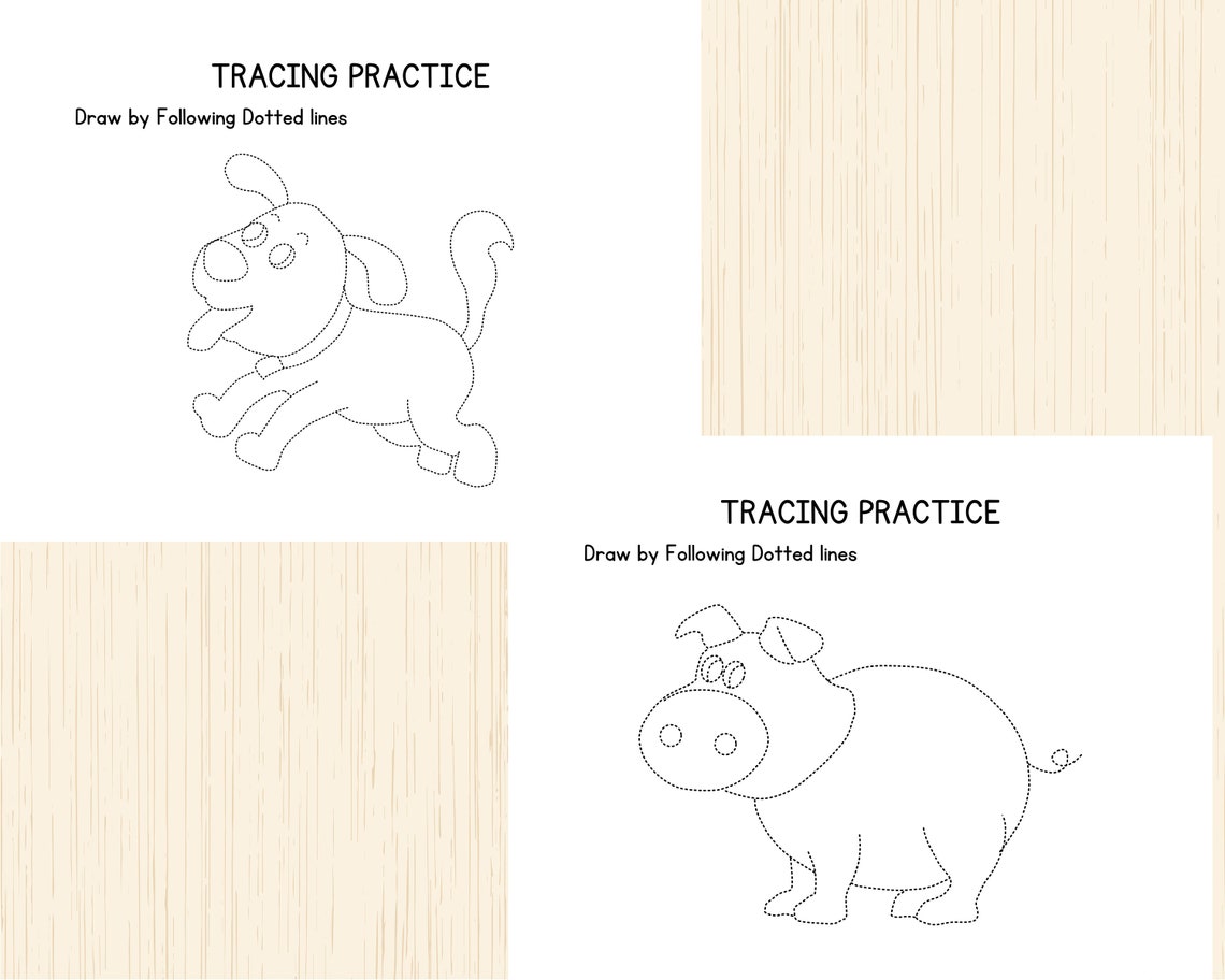 Tracing Worksheets, Preschool Worksheets,tracing Practice, Farm Animals ...