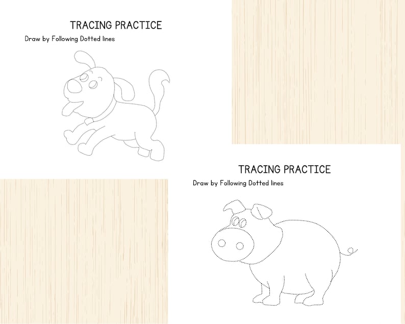 Tracing Worksheets, Preschool Worksheets,tracing Practice, Farm Animals ...