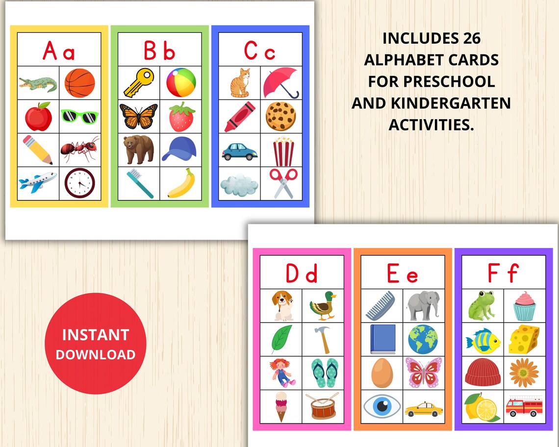 Alphabet Clip Cards,montessori Alphabet Cards,phonics Printable ...