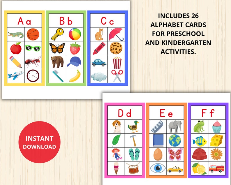 Alphabet Clip Cards,montessori Alphabet Cards,phonics Printable ...