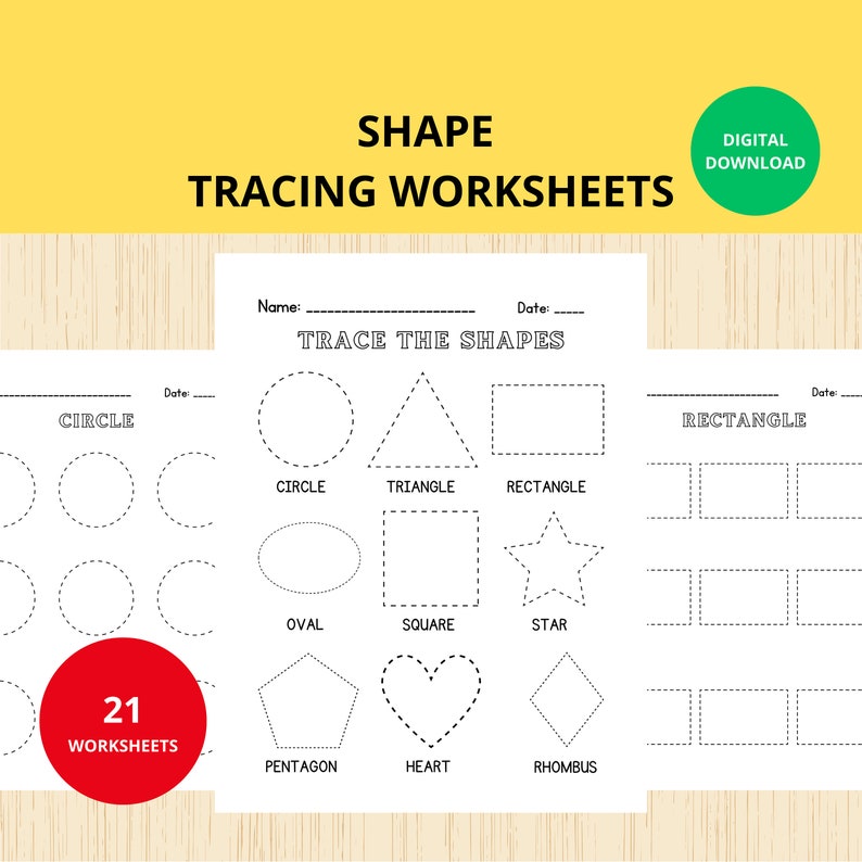 Preschool Shapes Tracing,base Shape,learning Shape for Kids ...