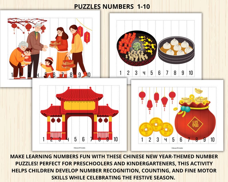 Chinese New Year Game,chinese Matching Activity,lunar New Year Puzzle ...