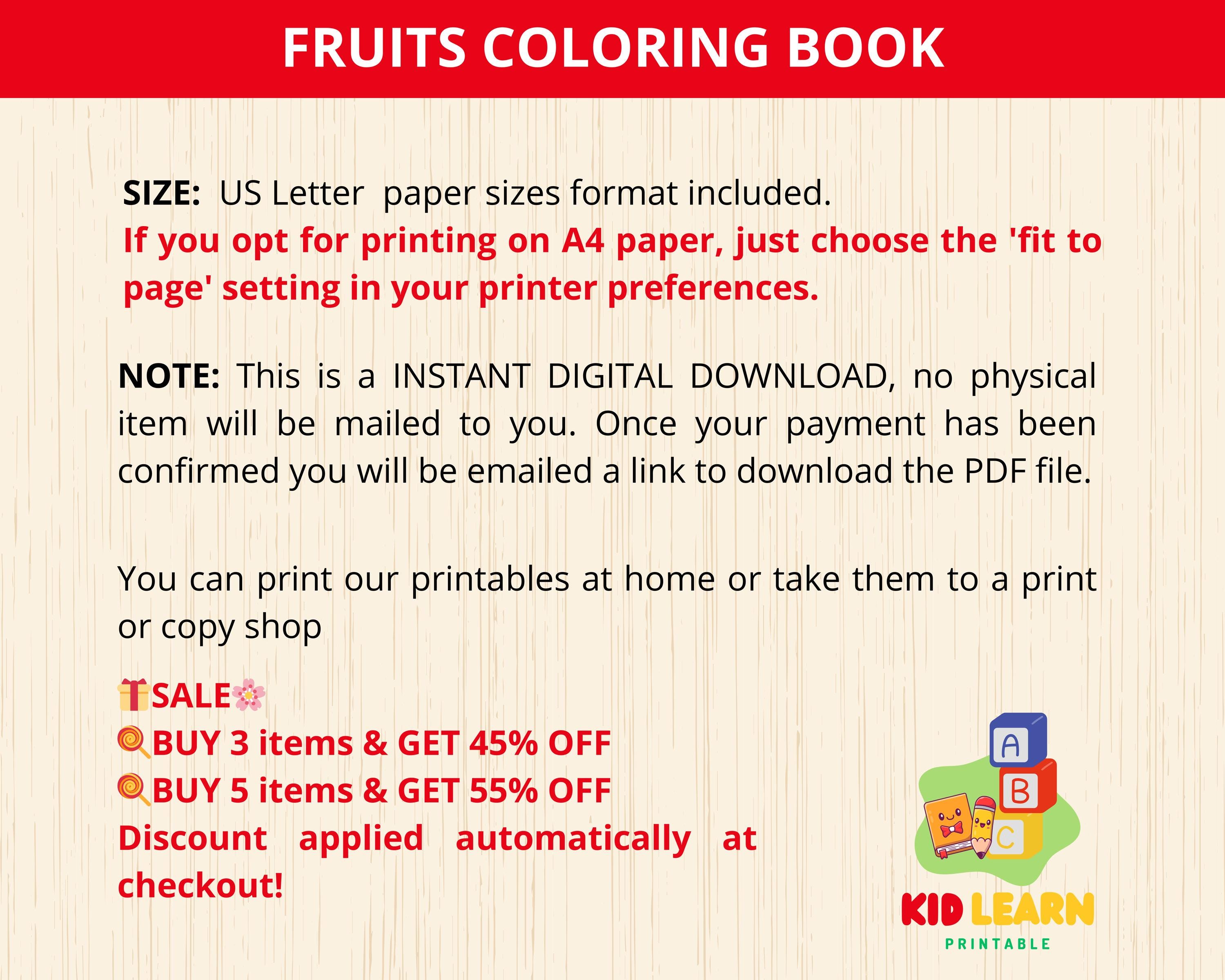 Fruit Coloring Pages,fruit Coloring Book,fruit Coloring Worksheet ...