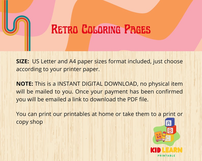 Groovy Colouring Pages, Positive Coloring Pages,retro Coloring Page ...