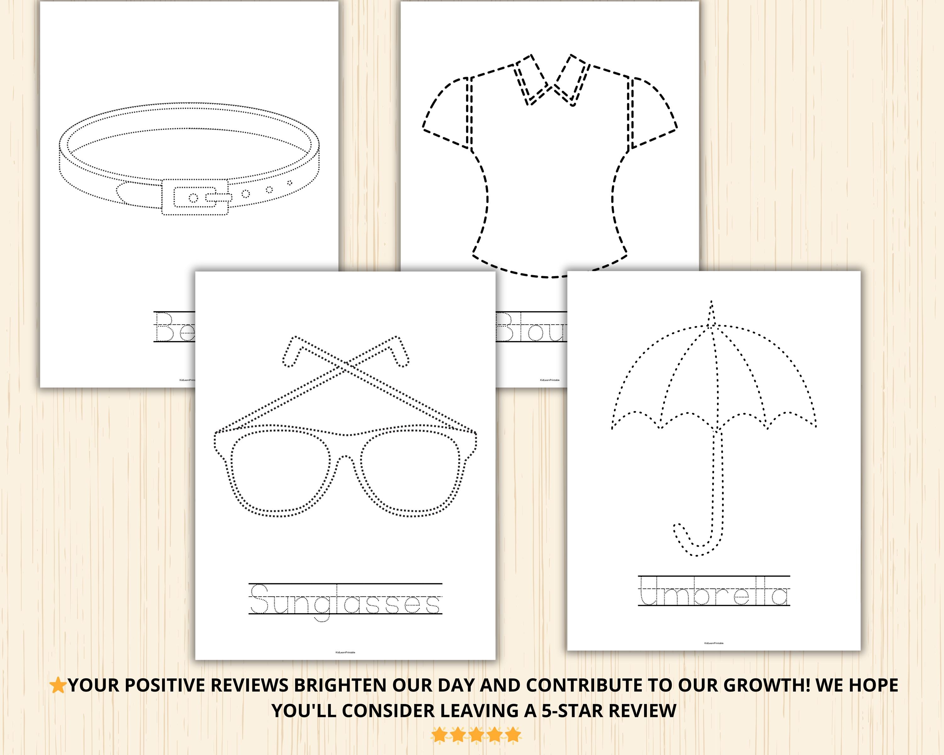 Clothes Tracing Worksheets,prek Tracing,toddler Writing Practice ...