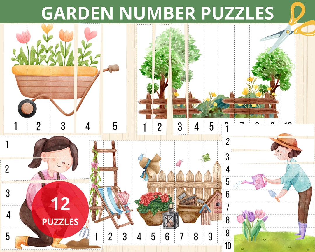 Garden Preschool,garden Puzzles,number Sequence Puzzle,numbers 1-10 ...