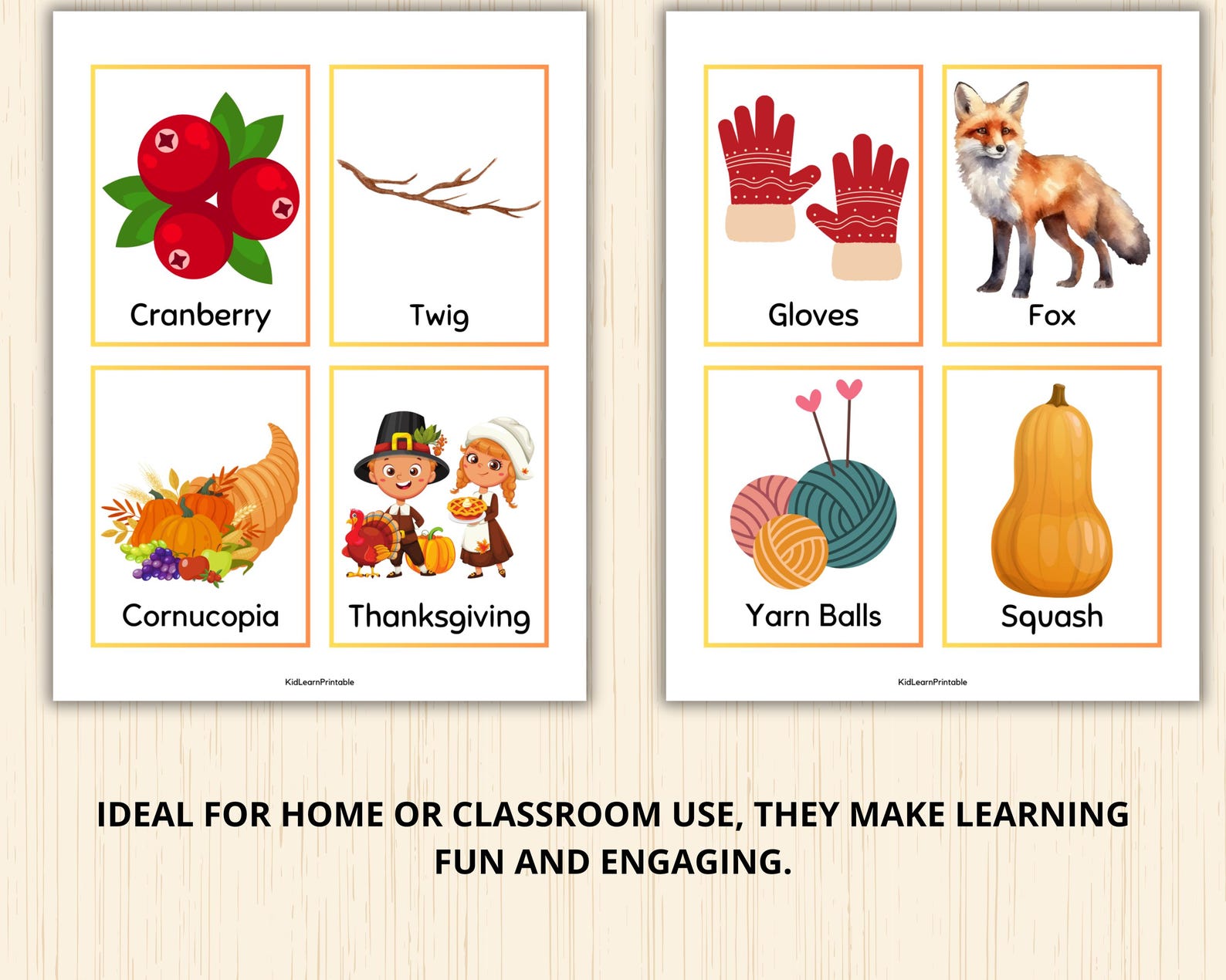 Autumn Flashcard,fall Vocabulary,nature Cards,autumn Montessori,autumn ...