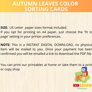 Autumn Color Sorting Activity,color Matching Game,autumn Leaves Colour ...
