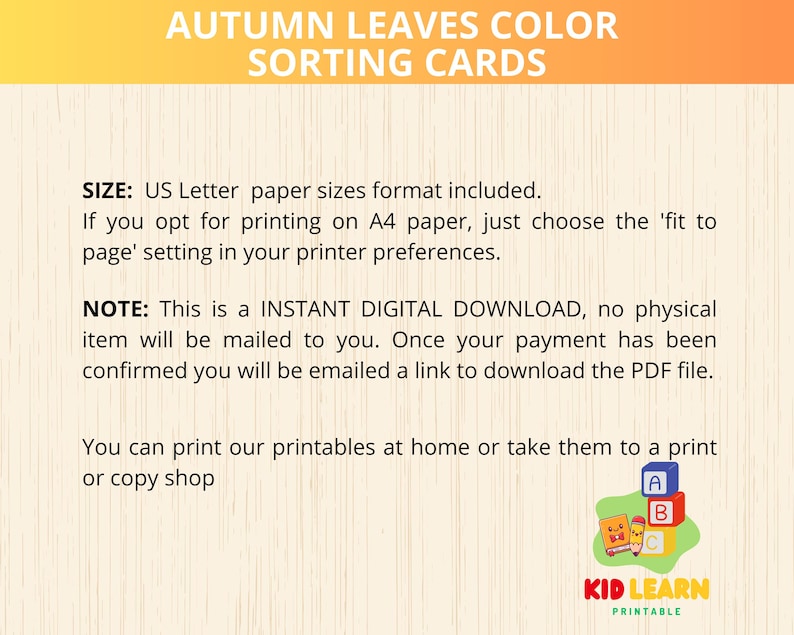 Autumn Color Sorting Activity,color Matching Game,autumn Leaves Colour ...