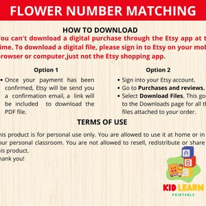 Flower Number Matching,spring Counting Number,spring Preschool Activity ...