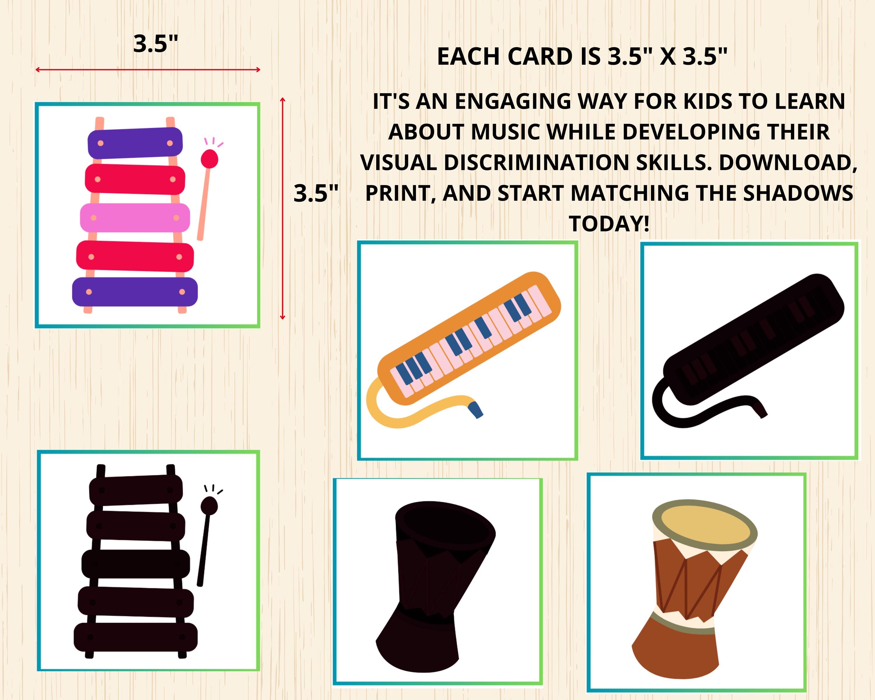 Music Instruments Shadow Matching Cards,music Preschool Activity ...
