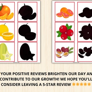 Fruits Shadow Matching,fruits Matching Game,fruit Montessori,fruits ...