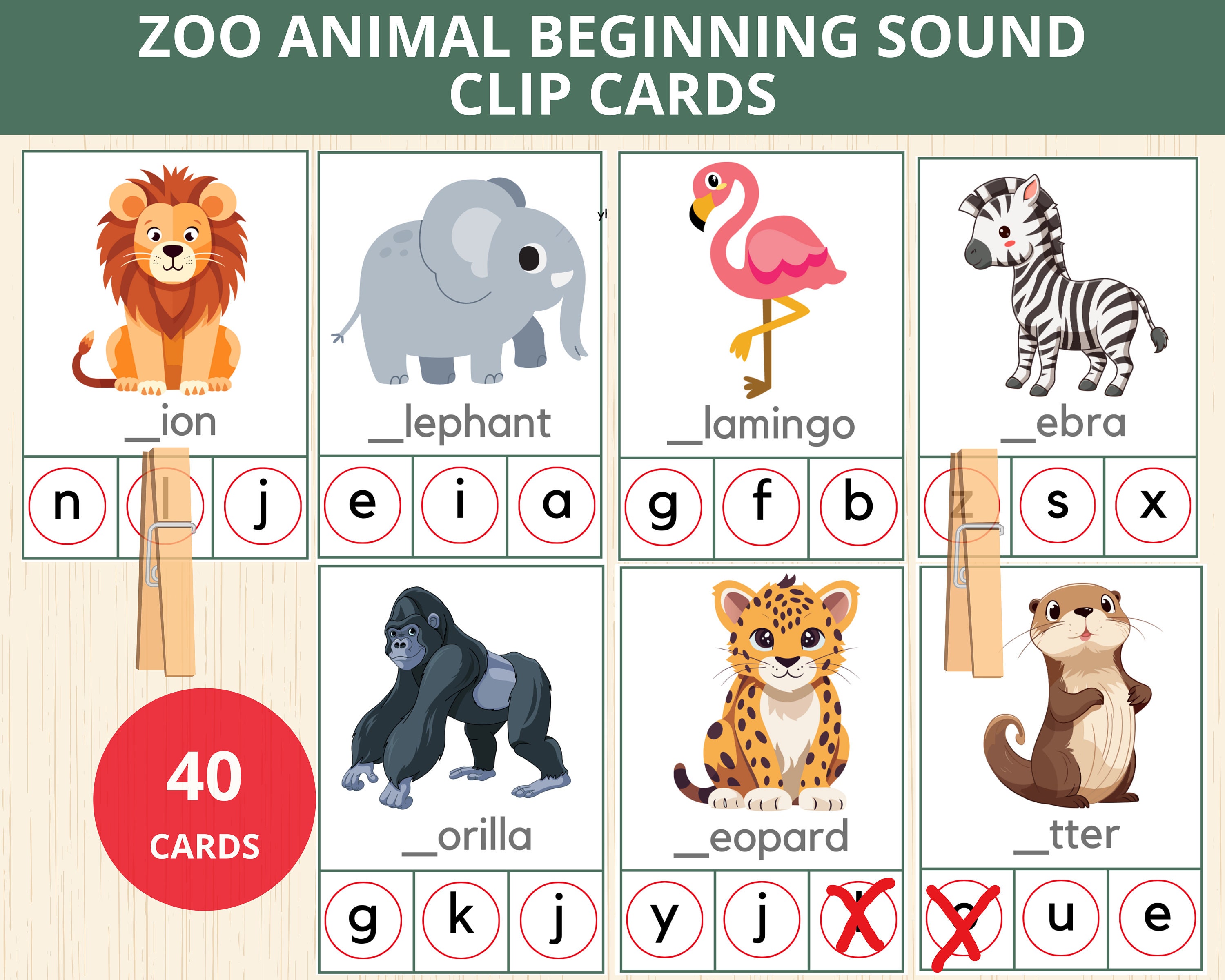 Zoo Animals Beginning Sounds,zoo Montessori,animals Preschool,preschool ...