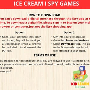 Ice Cream I Spy,ice Cream Activity,summer I Spy,summer Preschool ...