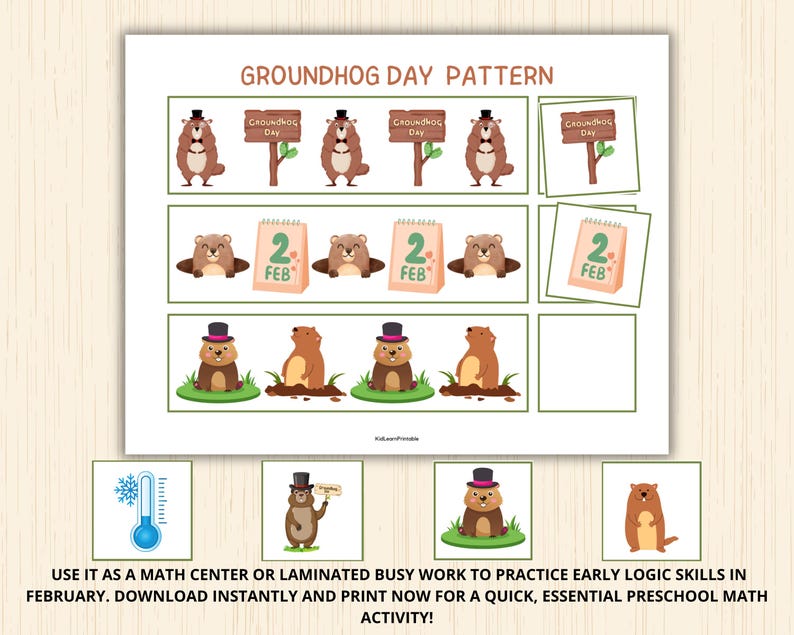 Groundhog Day Pattern,what Comes Next,groundhog Day Activities ...