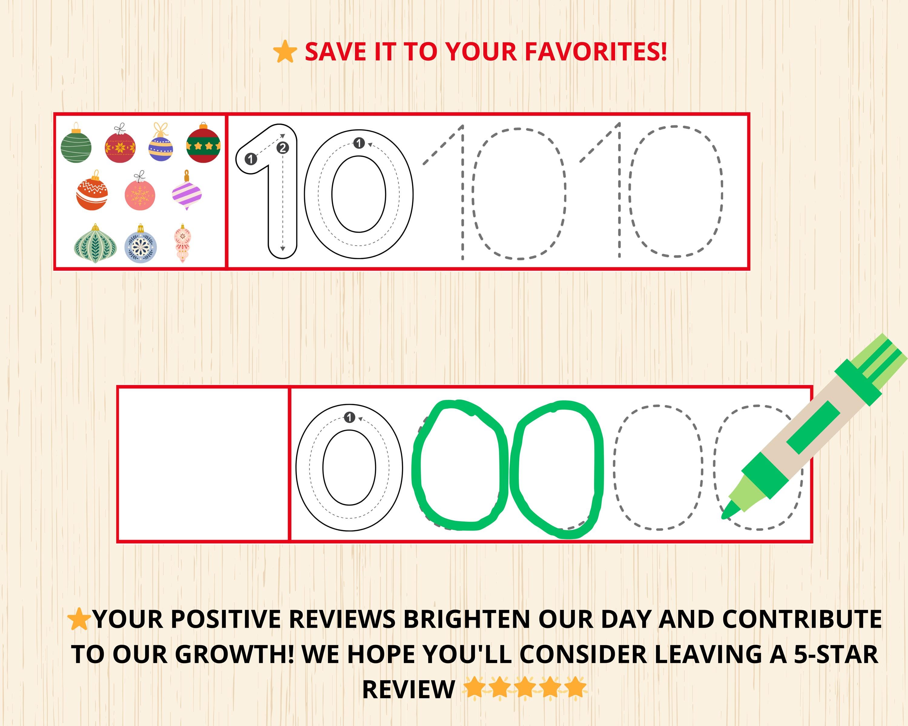 Christmas Number Tracing,christmas Worksheets,winter Number Book ...