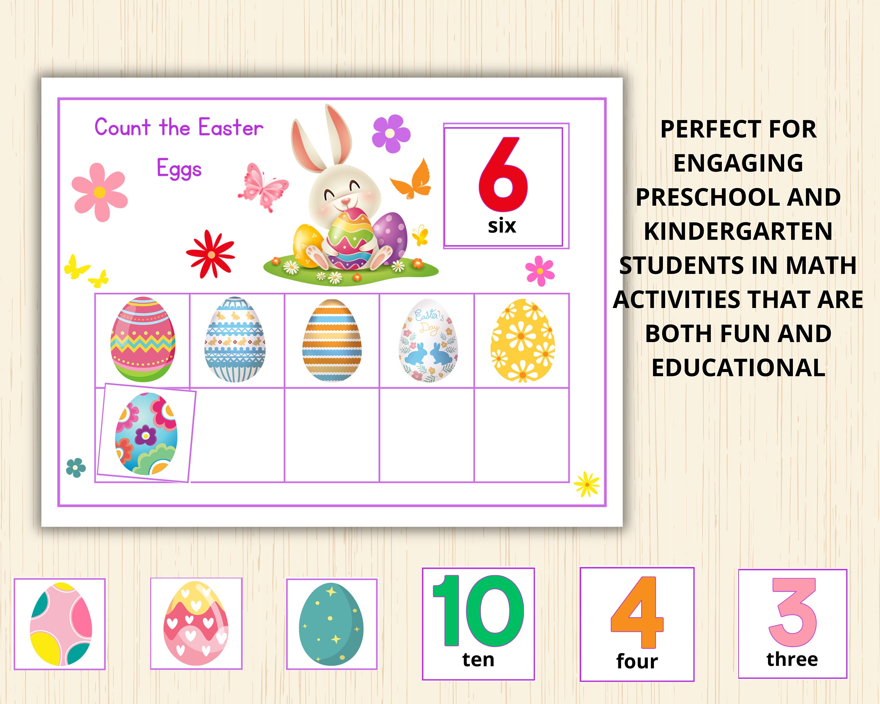 Easter Counting Activity, Numbers 1-10, Count Activities, Kindergarten ...