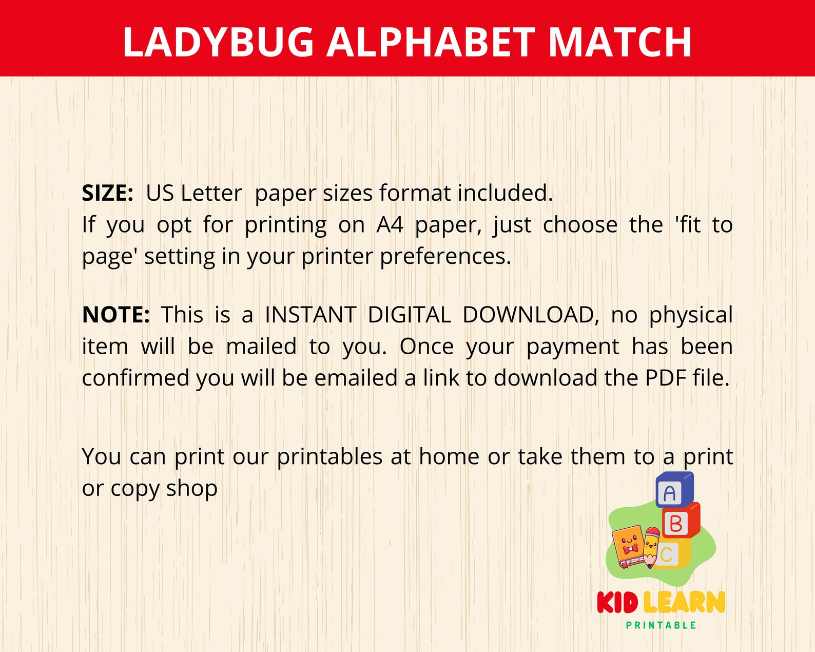 Ladybug Letter Match, Preschool Letters,alphabet Matching Game,alphabet ...