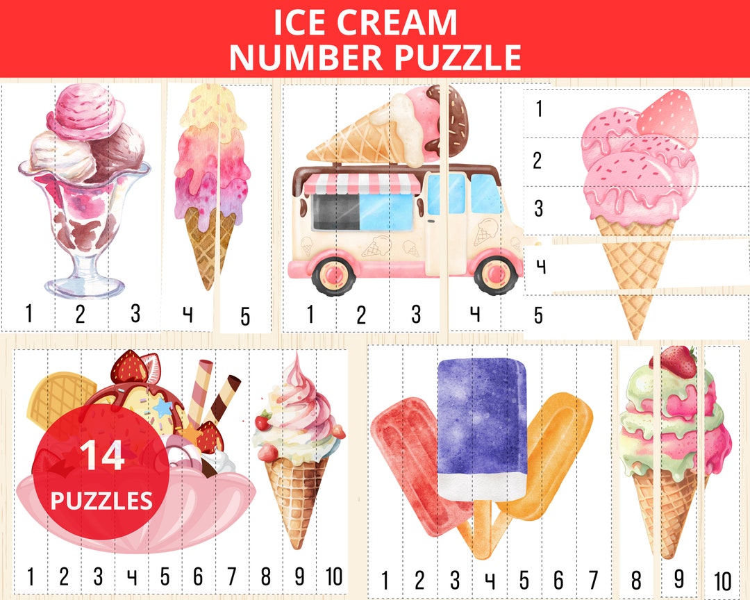 Ice Cream Number Matching,ice Cream Puzzle,counting Activity,number ...