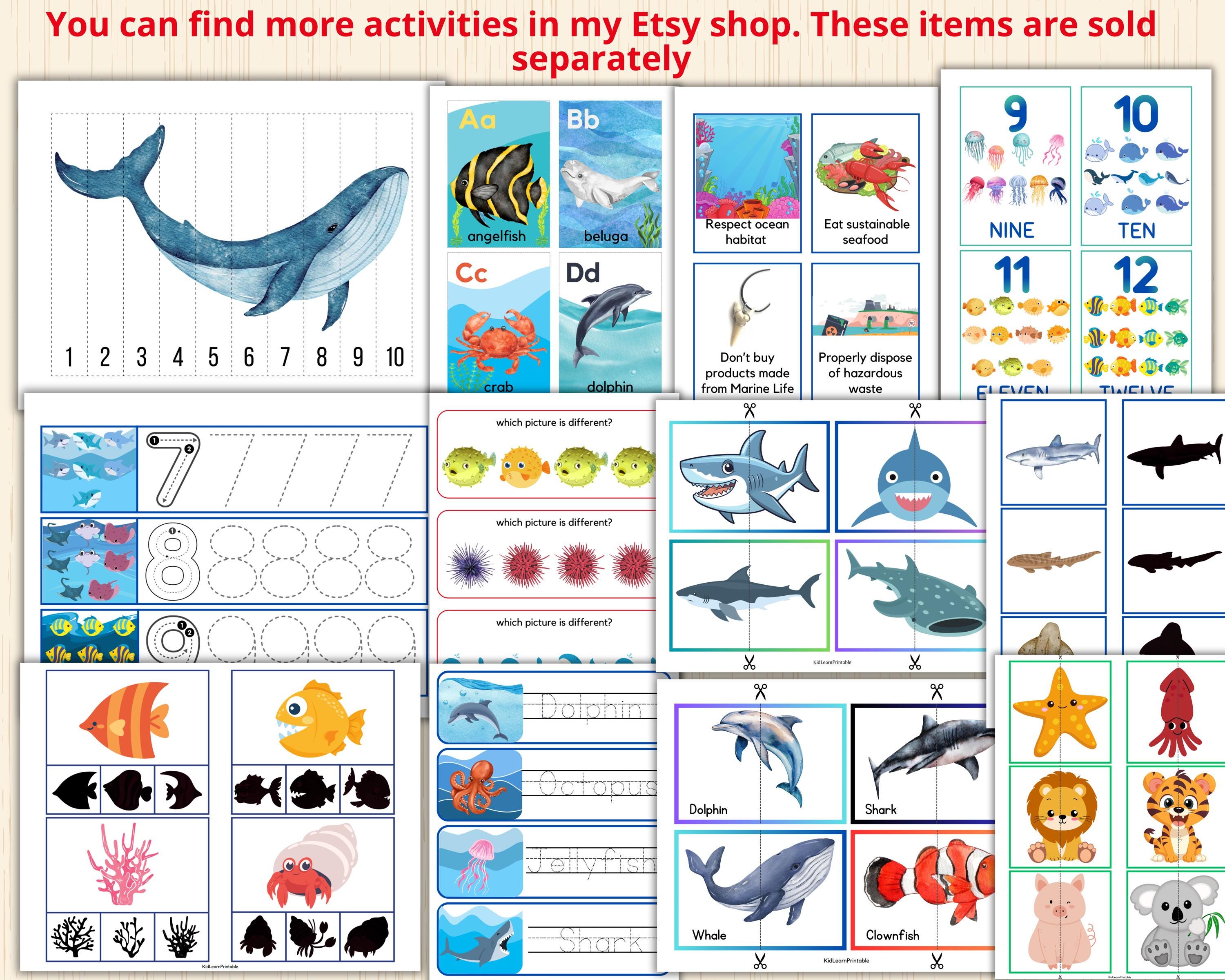 Ocean Scavenger Hunt,under the Sea Scavenger Hunt,aquarium Trasure Hunt ...