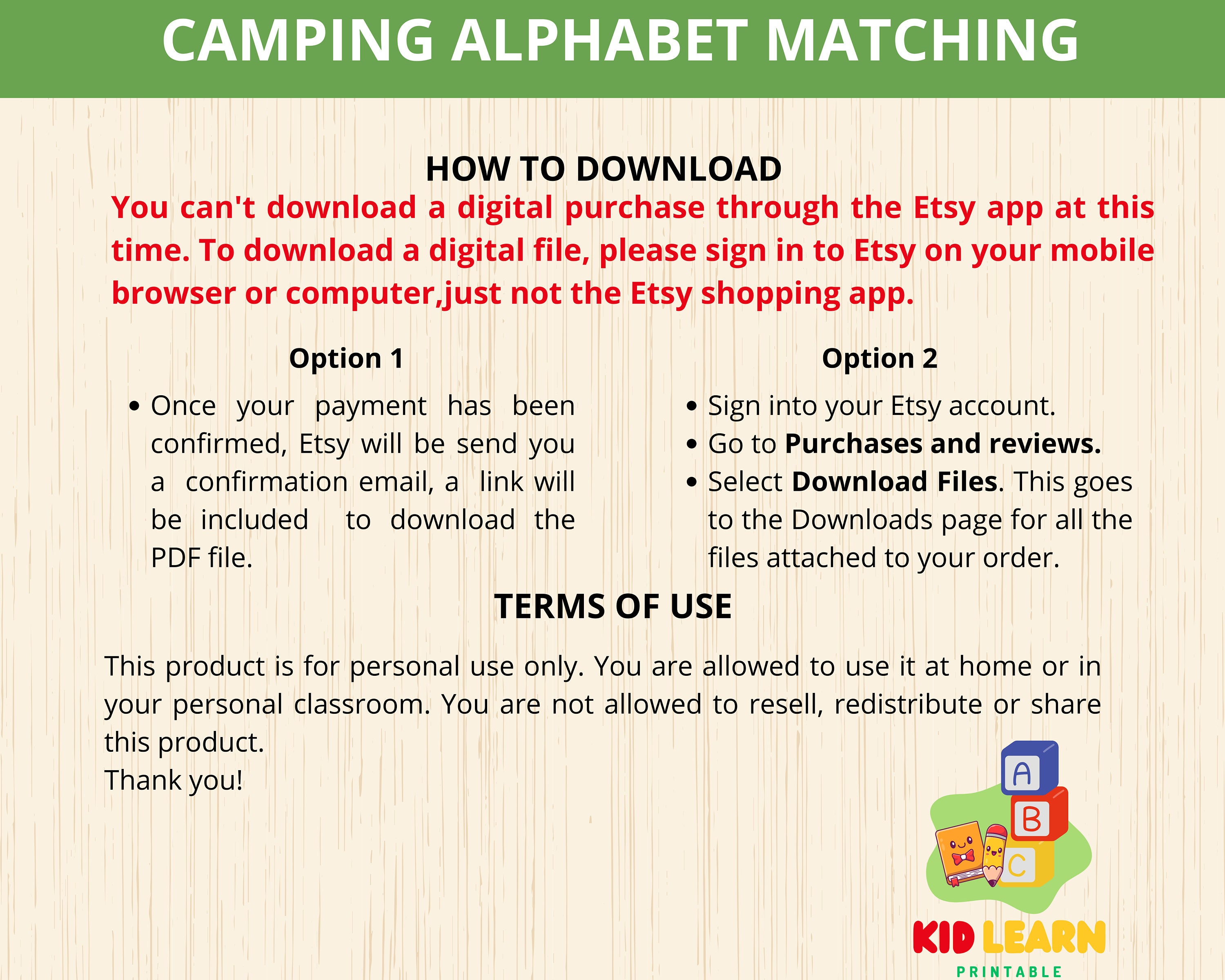 Camping Letter Match,preschool Letters,alphabet Matching Game,camping ...