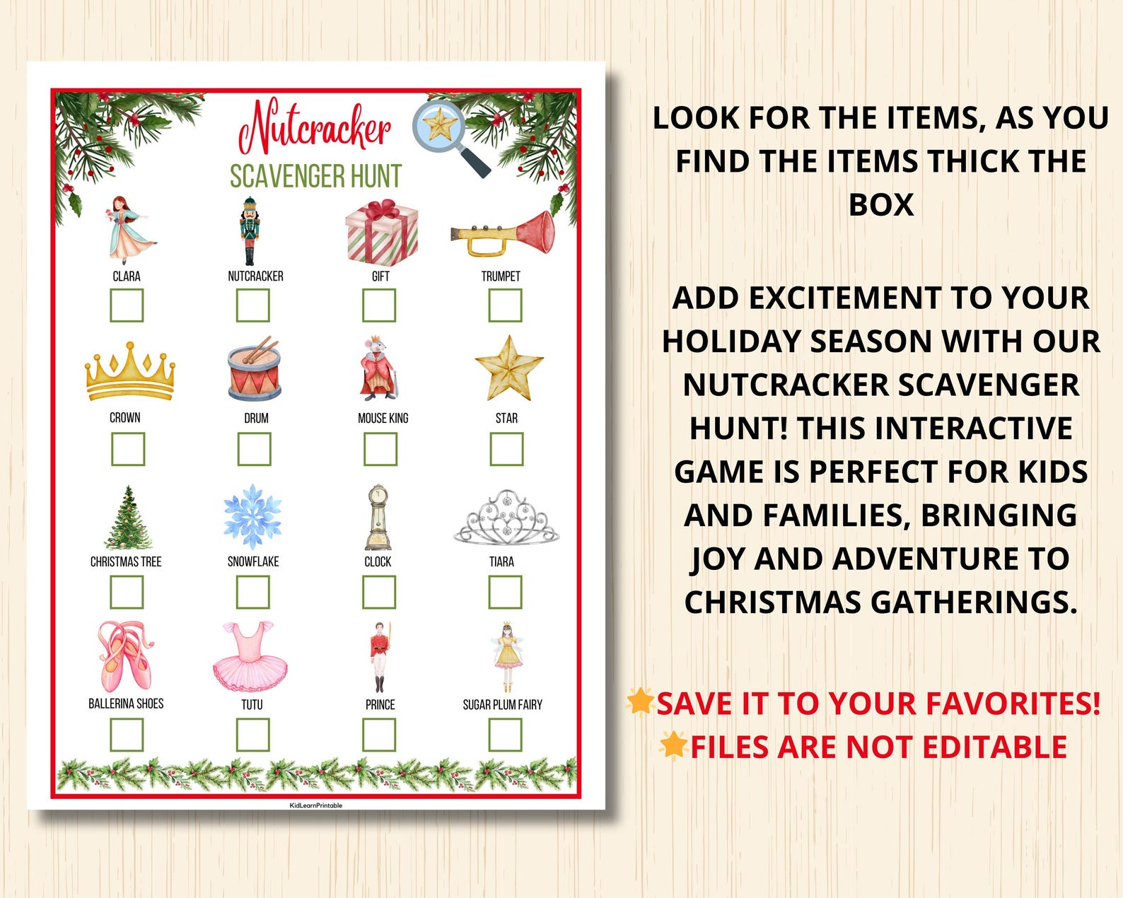 Nutcracker Treasure Hunt,nutcracket Ballet Scavanger Hunt,scavenger ...