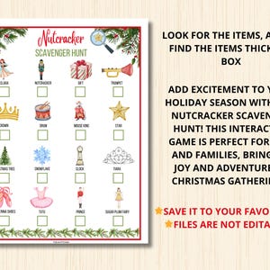 Nutcracker Treasure Hunt,nutcracket Ballet Scavanger Hunt,scavenger ...
