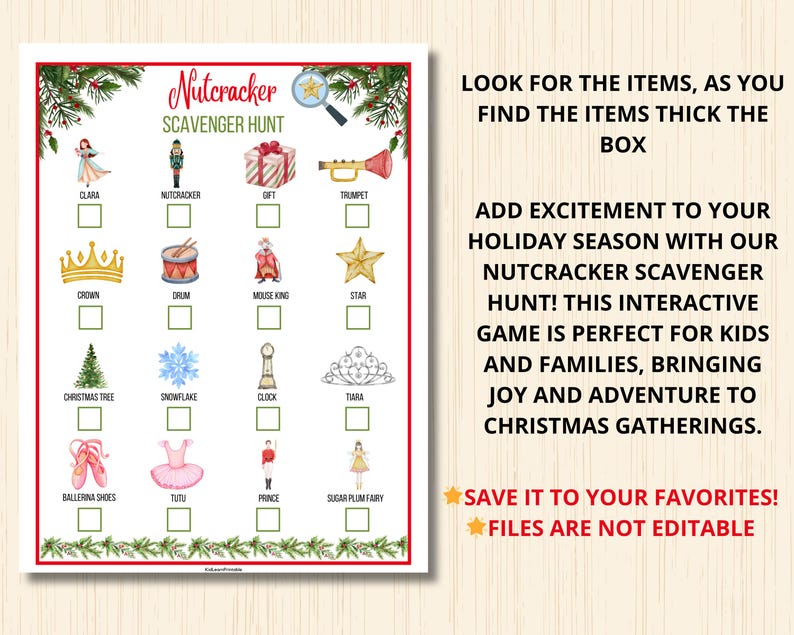 Nutcracker Treasure Hunt,nutcracket Ballet Scavanger Hunt,scavenger ...
