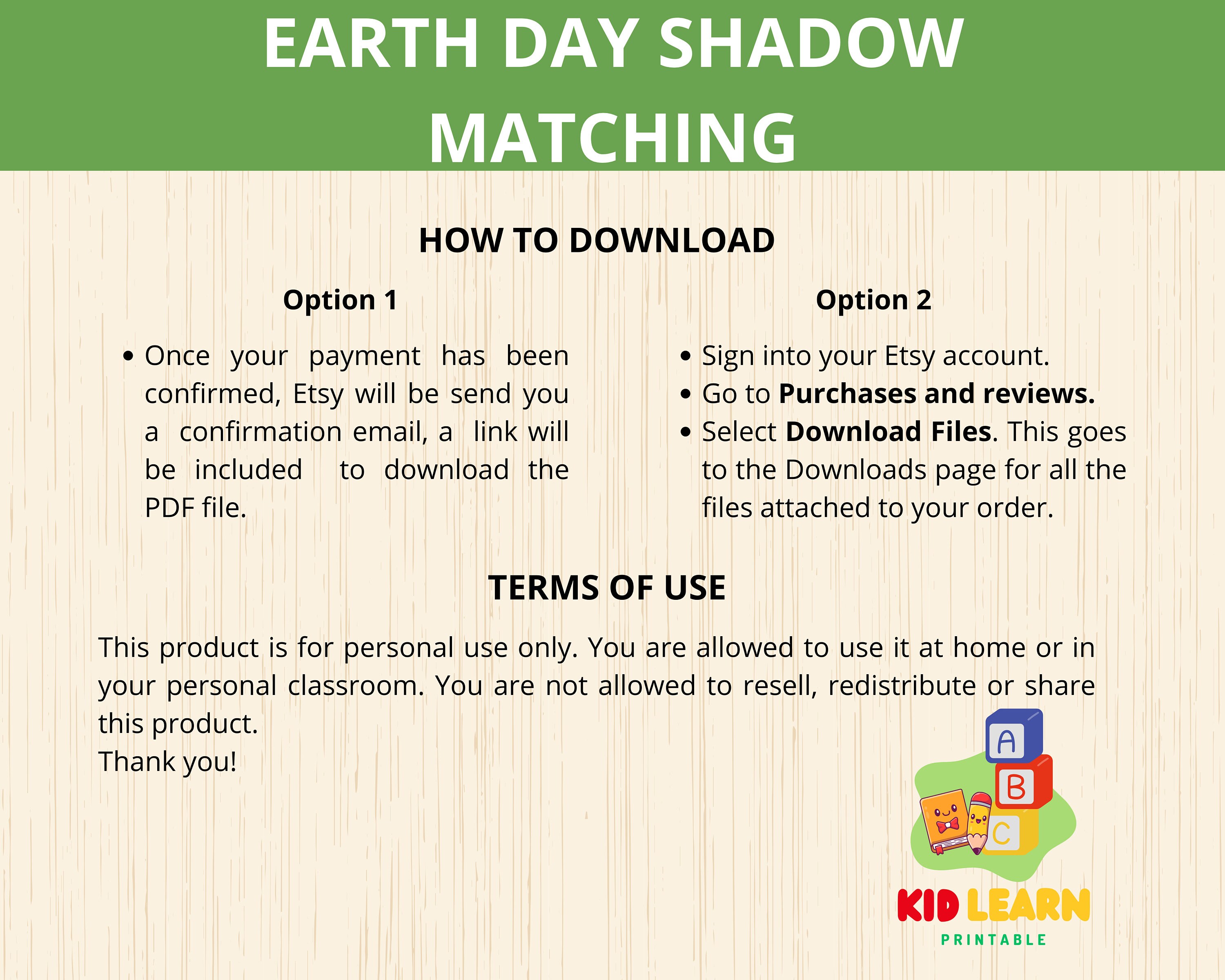 Earth Day Shadow Matching Cards, Earth Day Flashcards,environmental ...