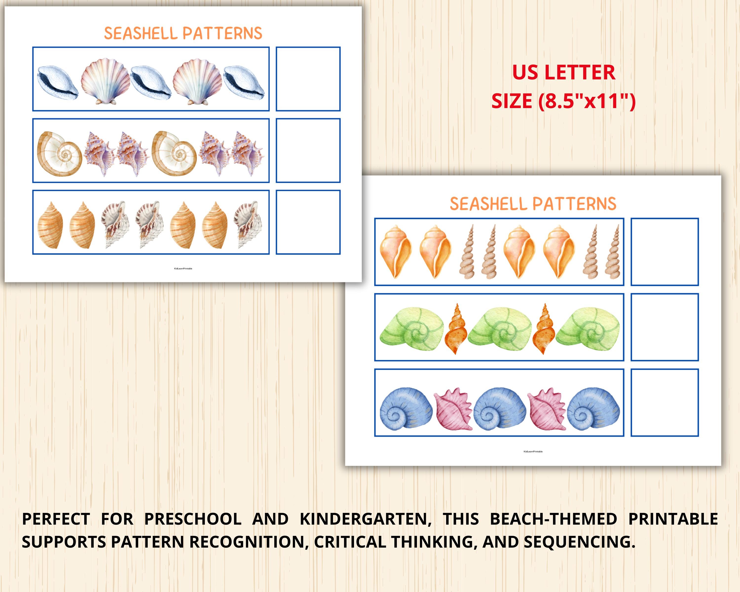 Seashell Patterns,what Comes Next,ocean Animal Matching,sea Animal ...
