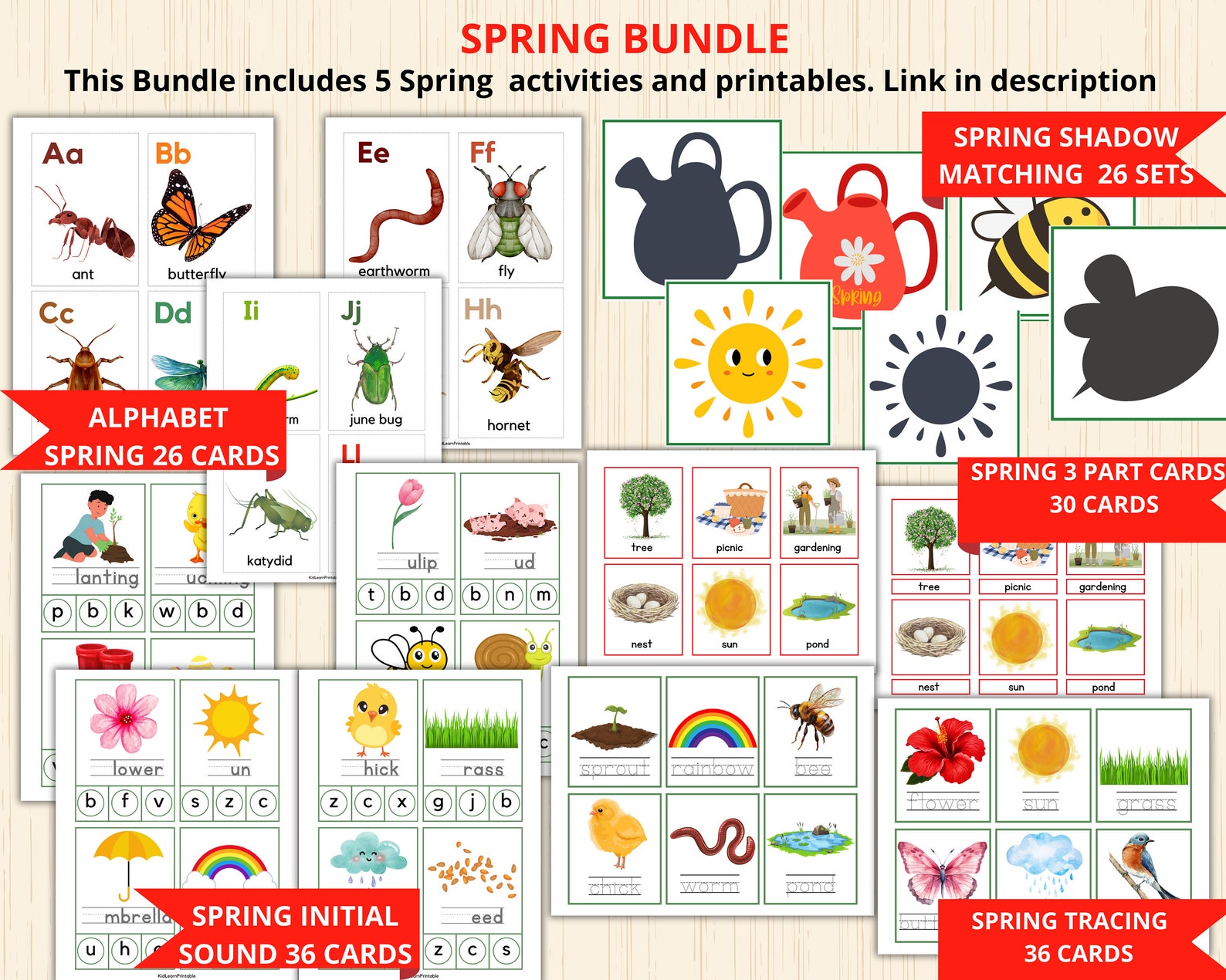 Spring Shadow Matching Cards, Spring Shadow Matching Activity ...
