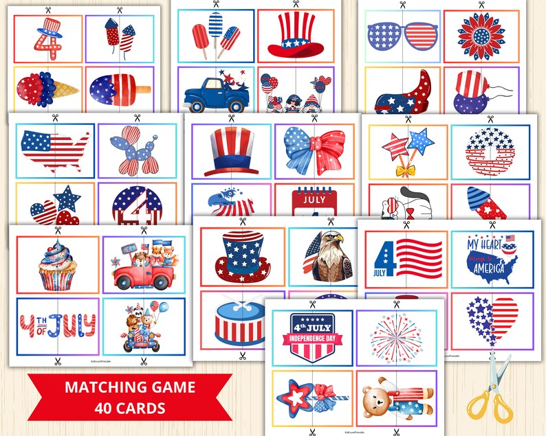 4th of July Bundle,preschool Activities,patterns Activity,shadow ...