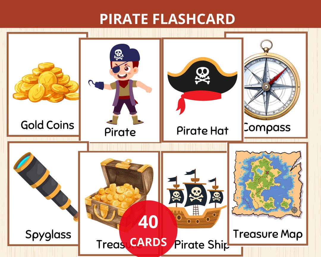 Pirates Flashcards,pirate Birthday Party,pirate Activity Preschool ...