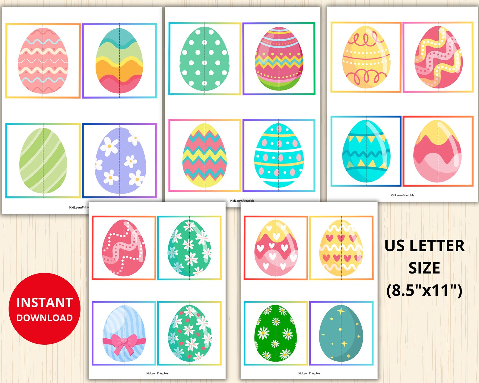 Easter Eggs Matching Game, Easter Egg Puzzle, Easter Eggs Symmetry ...