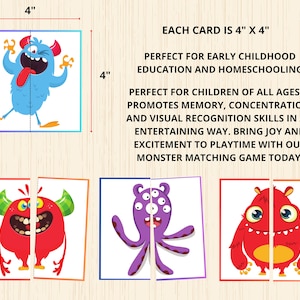 Monster Matching Games,2-piece Puzzles,monster Lovers,toddler Puzzle ...