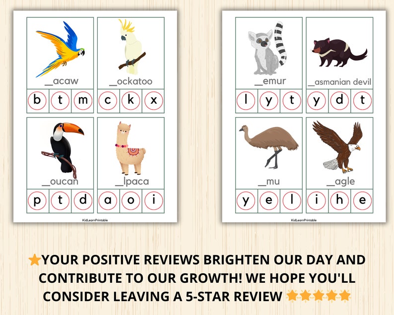 Zoo Animals Beginning Sounds,zoo Montessori,animals Preschool,preschool ...